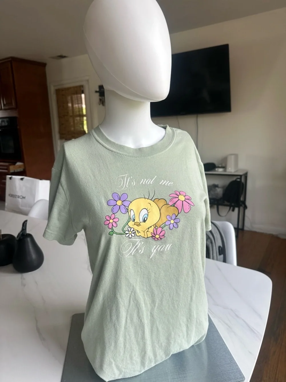 Tops | Green Tweety Graphic Tee | Poshmark